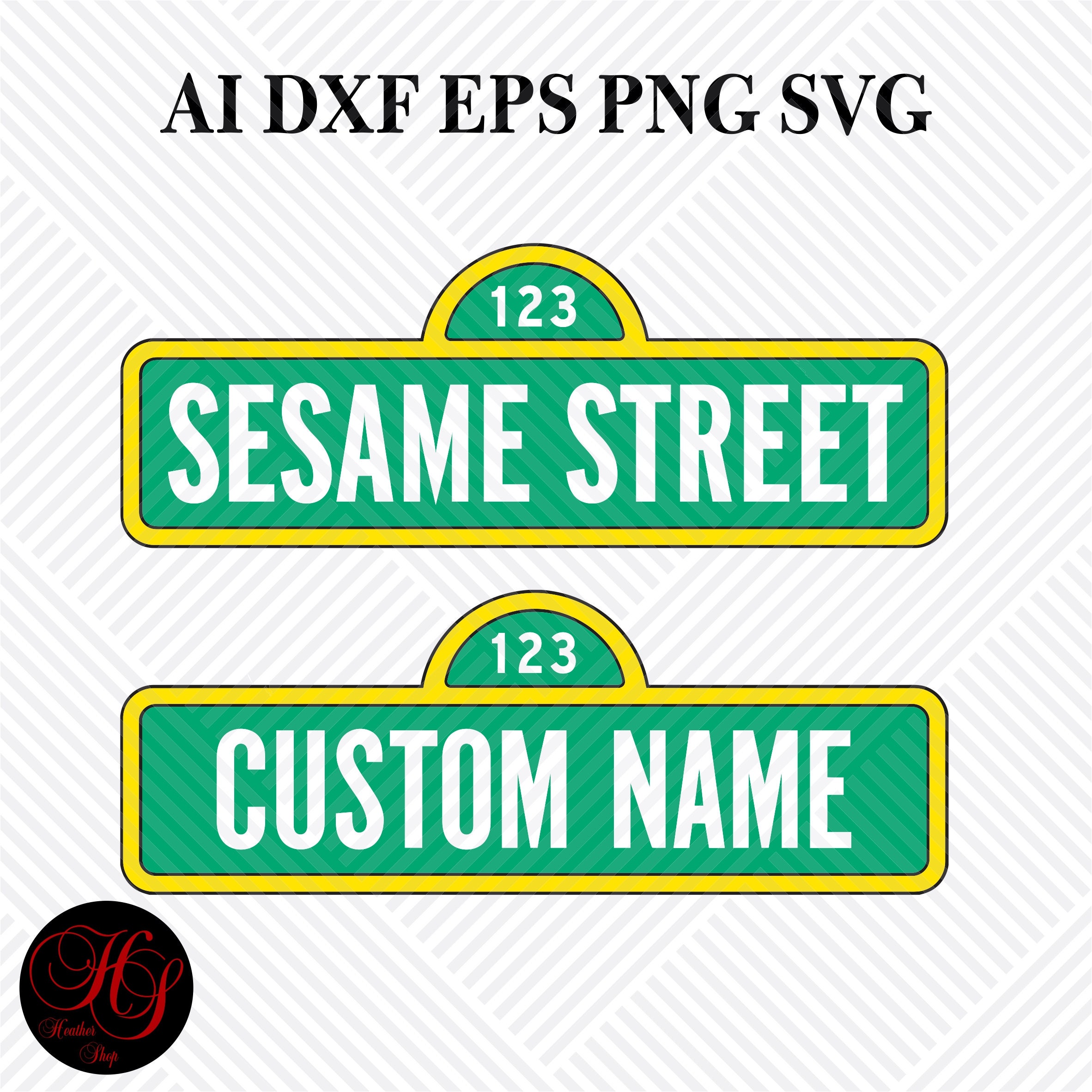 Sesame Street Sign with Custom Name Svg Svg Files Eps Png | Etsy