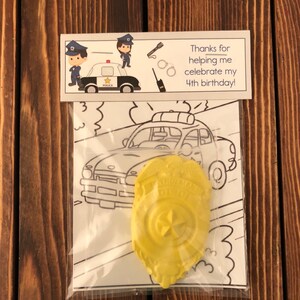 Police Badge Party Favor Crayons Set of 4 Police Party - Etsy