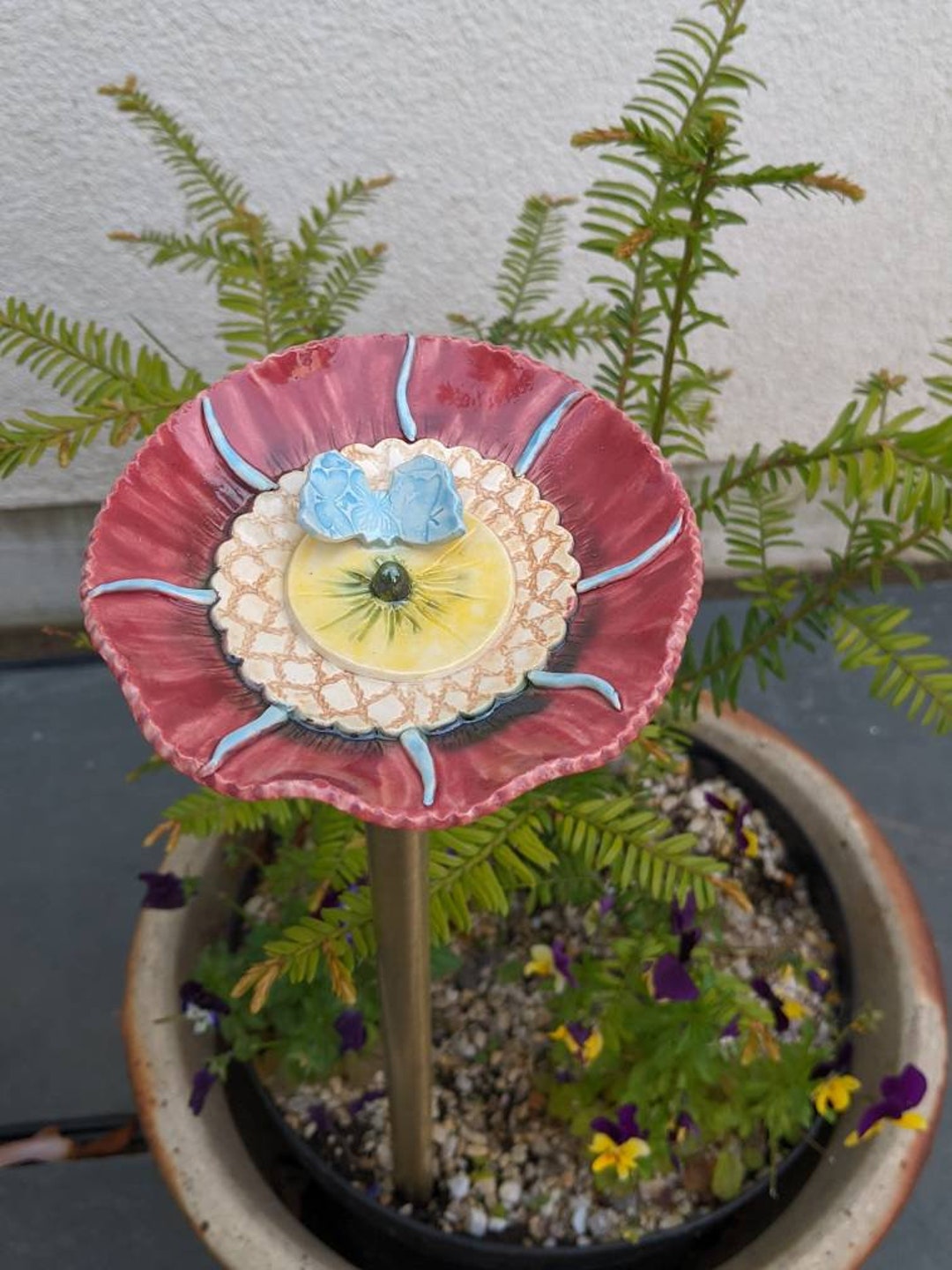 Ceramic Garden Accessory / Bee Waterer / Garden Flower - Etsy