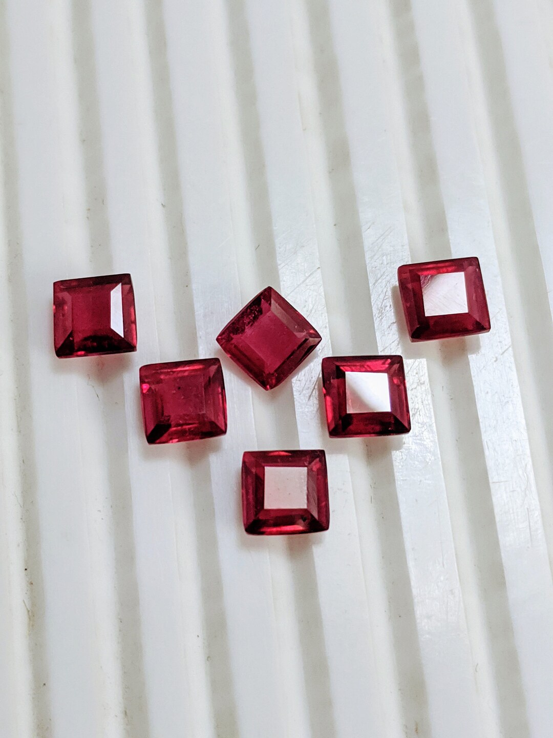 Natural Pigeon Blood Red AAA African Ruby Glassfield Faceted 10 Pcs ...