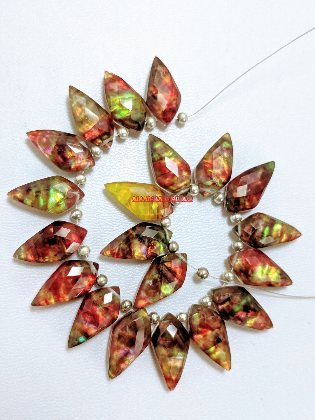 Abalone Shell Doublet Quartz Briolettes,faceted Kite Shape Abalone ...