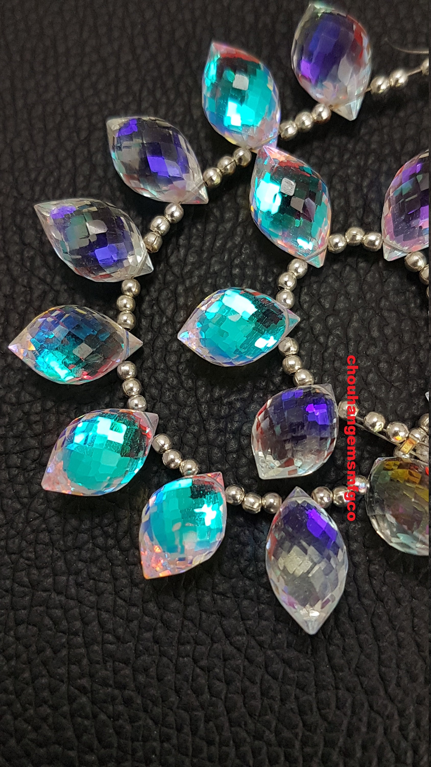 Highly Multi Fire Rainbow Moonstone Quartz Faceted Dewdrop | Etsy