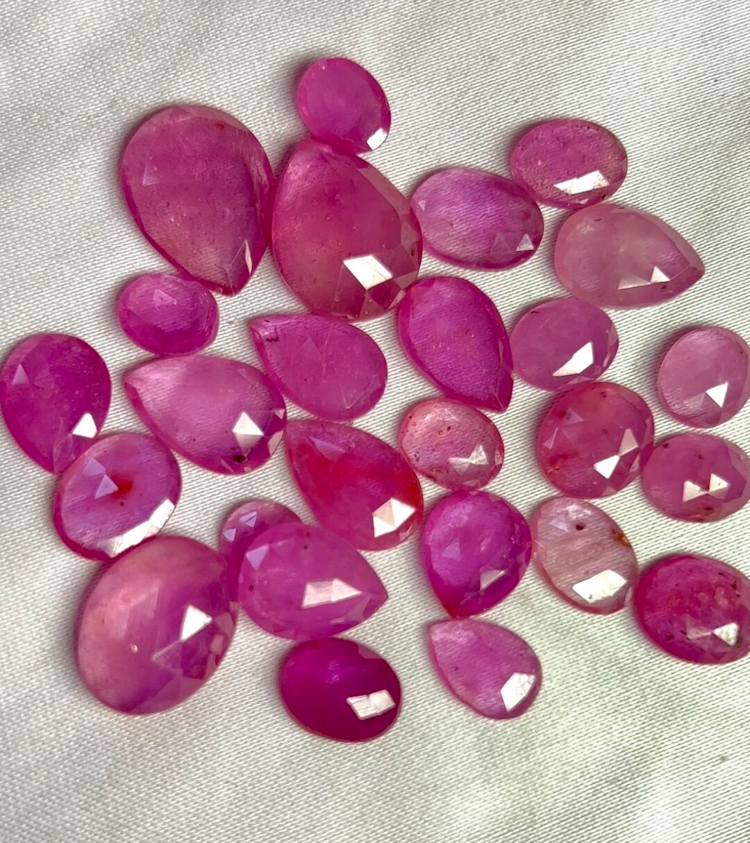 Natural Ruby, High Quality Ruby Rose Cut Cabochons Gemstone Lot for ...