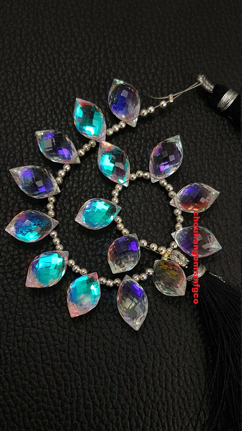 Highly Multi Fire Rainbow Moonstone Quartz Faceted Dewdrop - Etsy