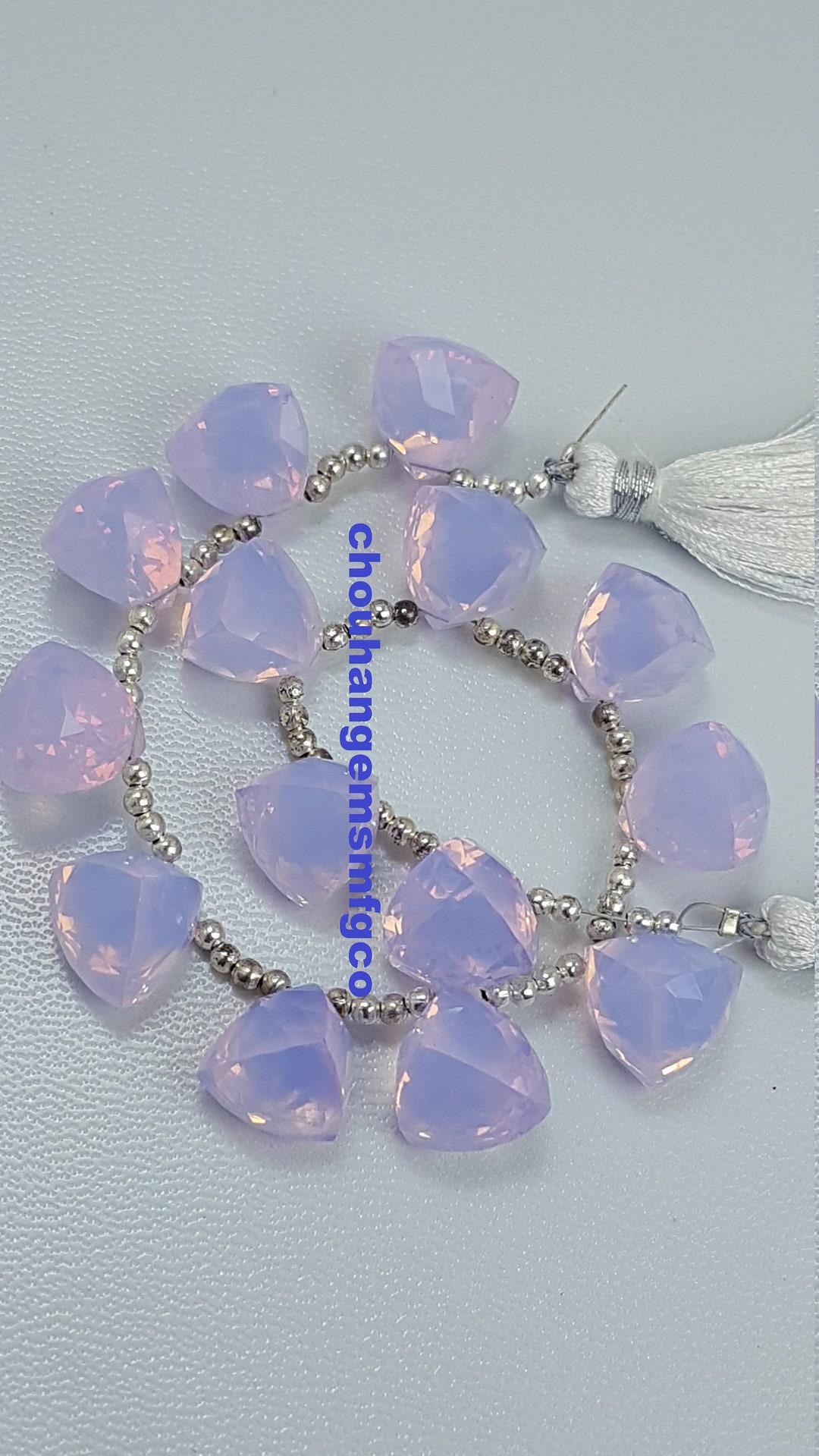 Scorolite Quartz Faceted 3D Trillion Shape Briolettes, Lavender Quartz ...