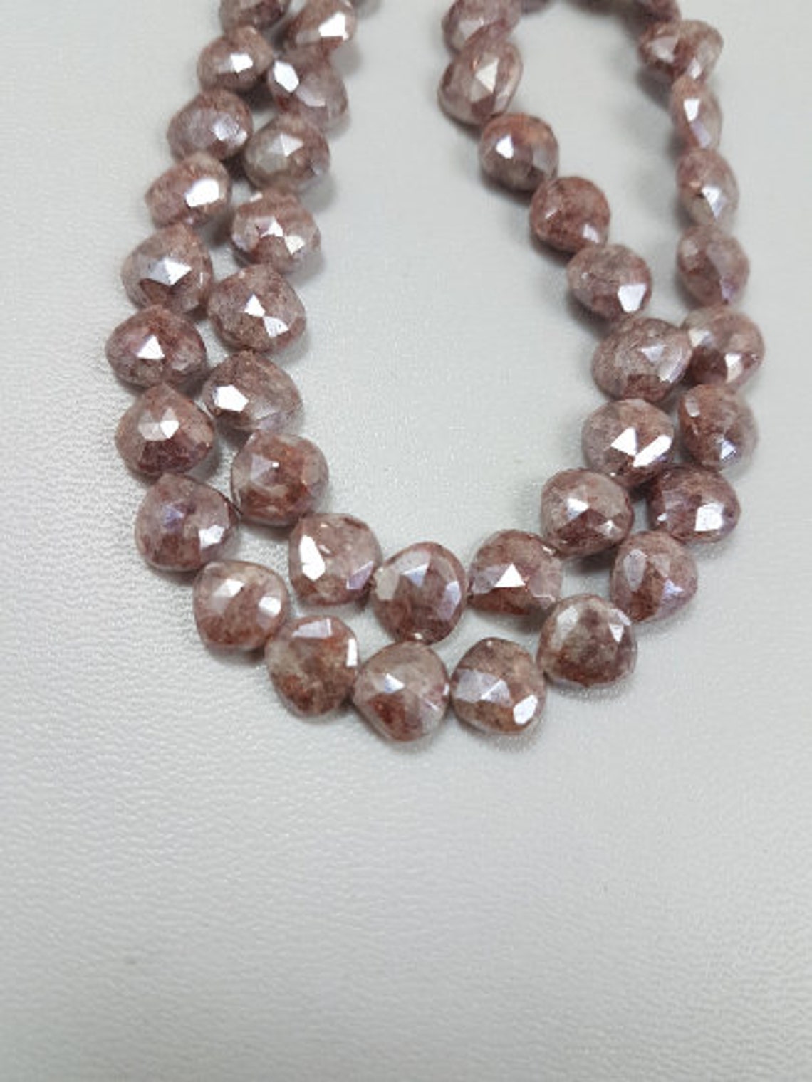 Copper Silverite Heart Shape Beadsnatural Silverite Faceted - Etsy