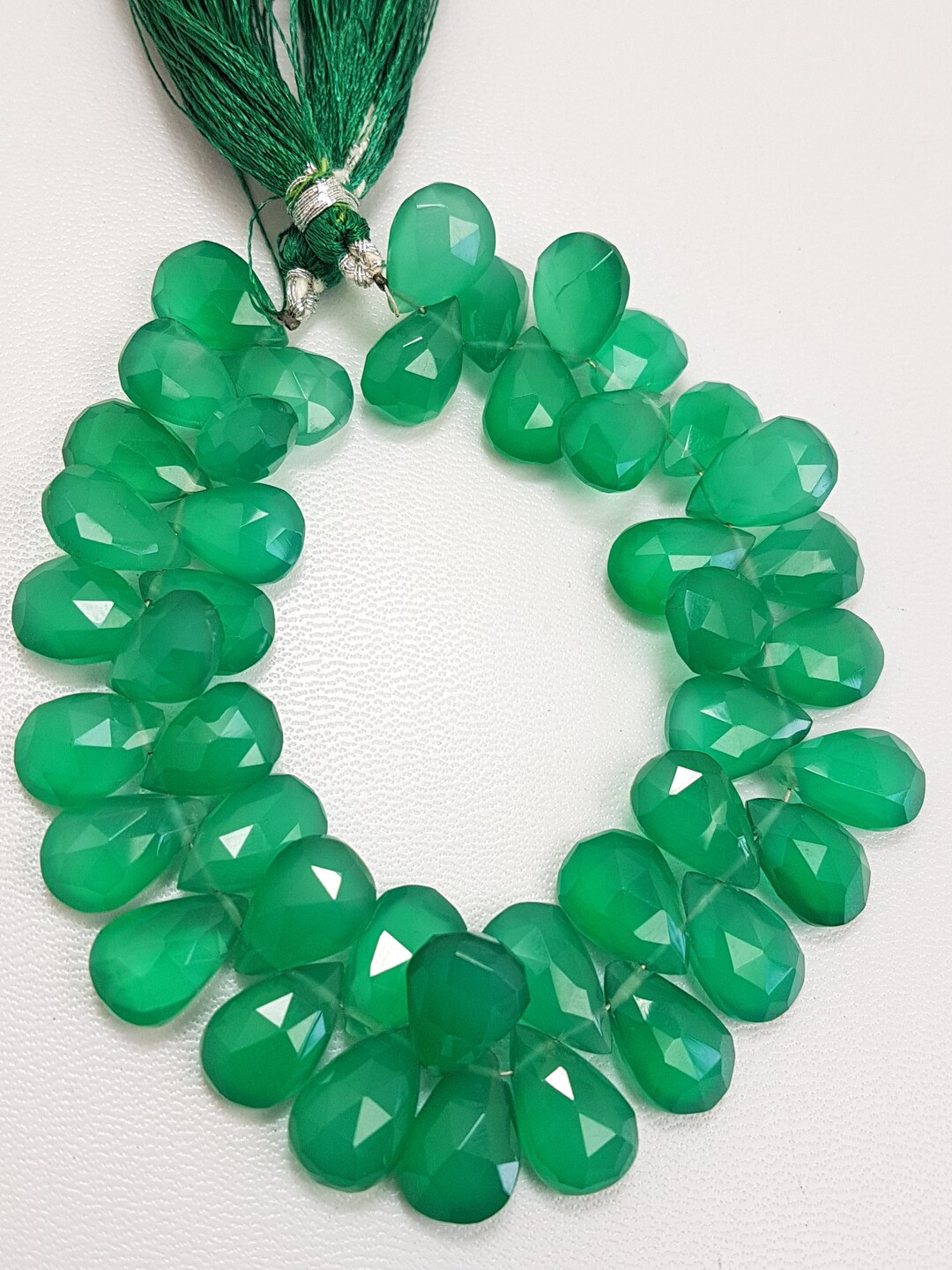 Green Onyx Pear,natural Green Onyx Faceted Almond Pear Briolettes Beads ...