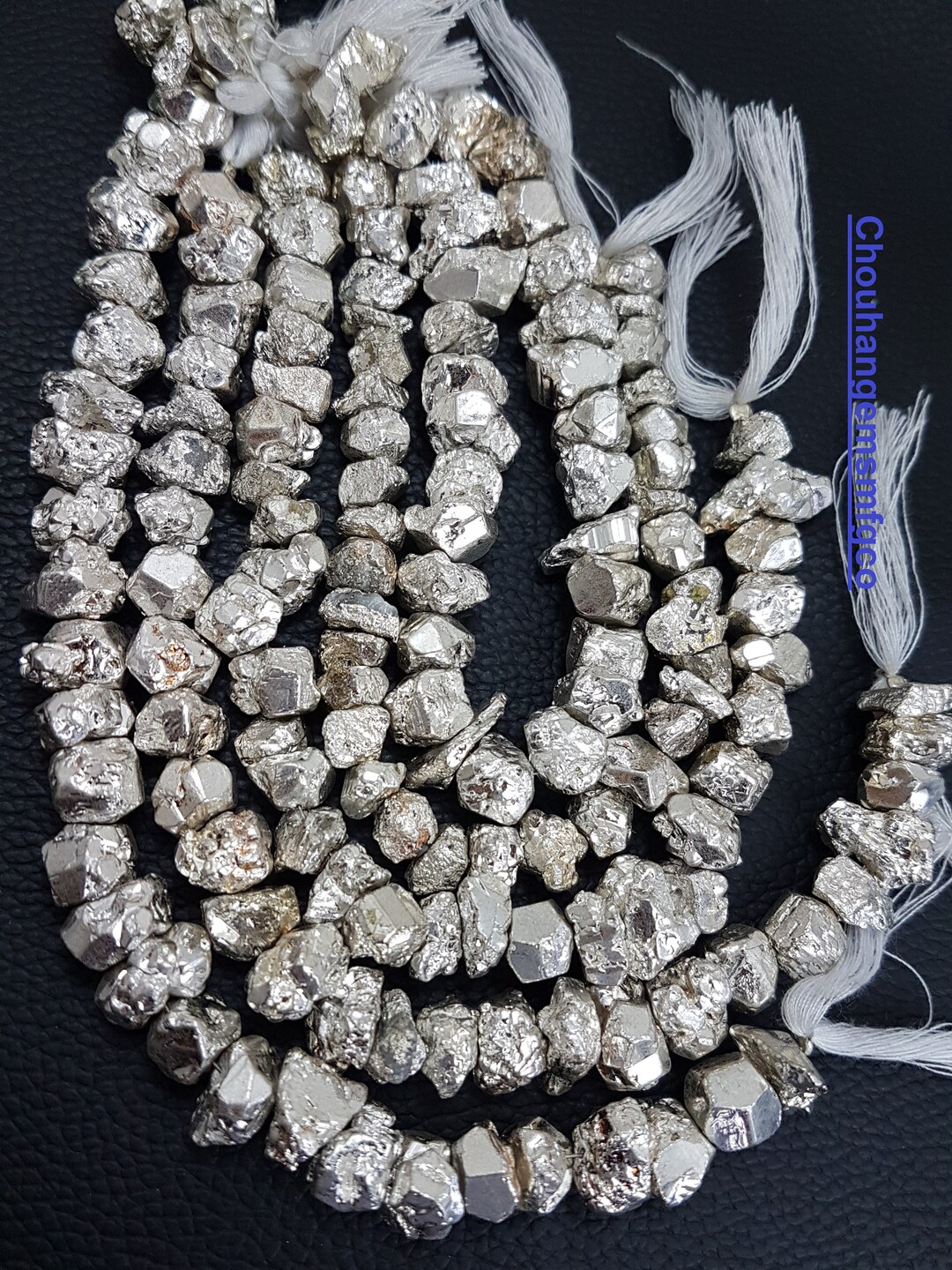 White Pyrite Raw Rough Beads, Pyrite Hammered Rock Nuggets Beads, White ...