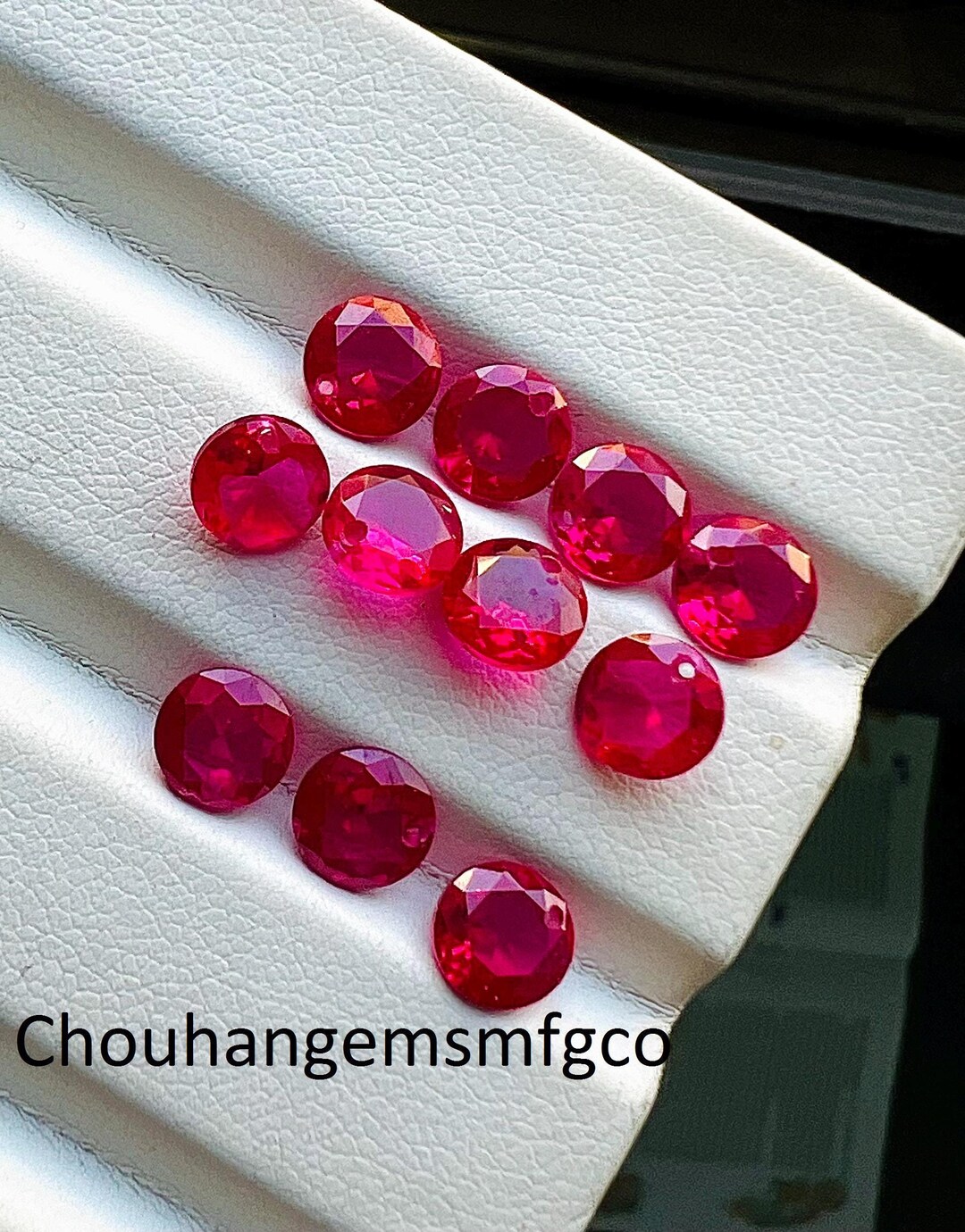 8MM 10 Pieces, Ruby Corundum Round Brilliant Cut Ruby Gemstone Drilled ...