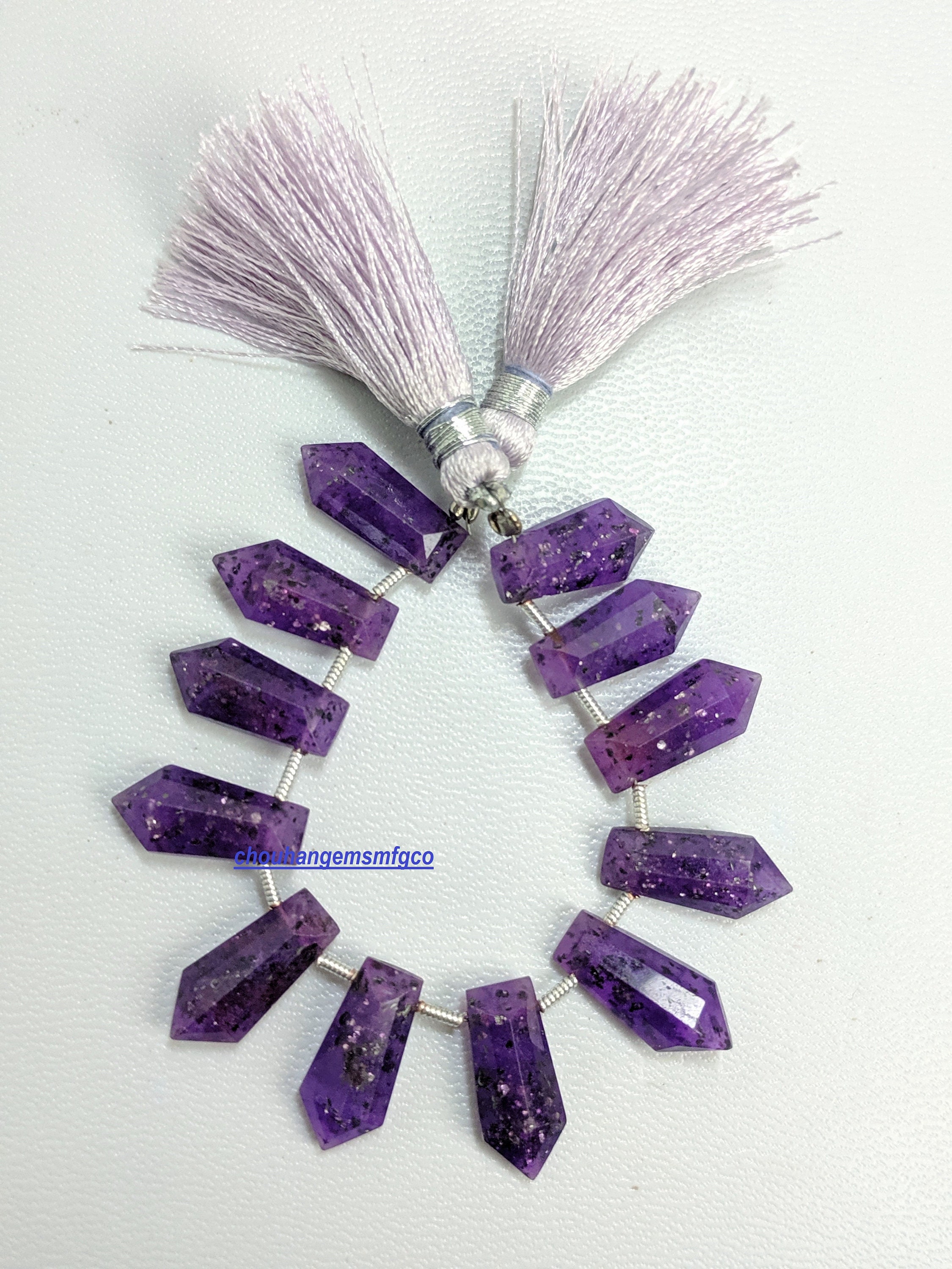 Natural Purple Sunstone Double Sided Faceted BeadsFlashes | Etsy