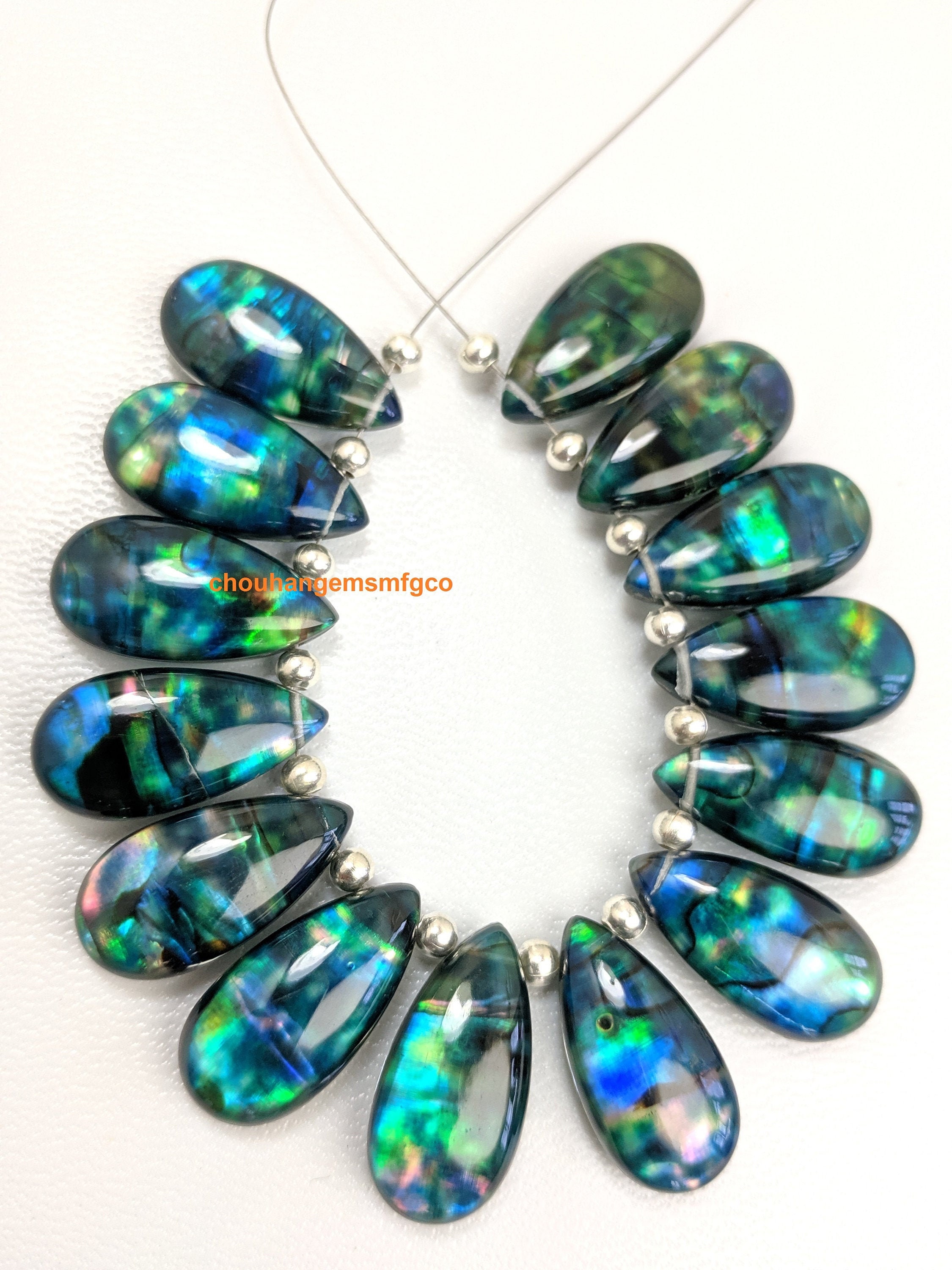 Multi Fire Abalone Shell Doublet Quartz Briolettessmooth - Etsy