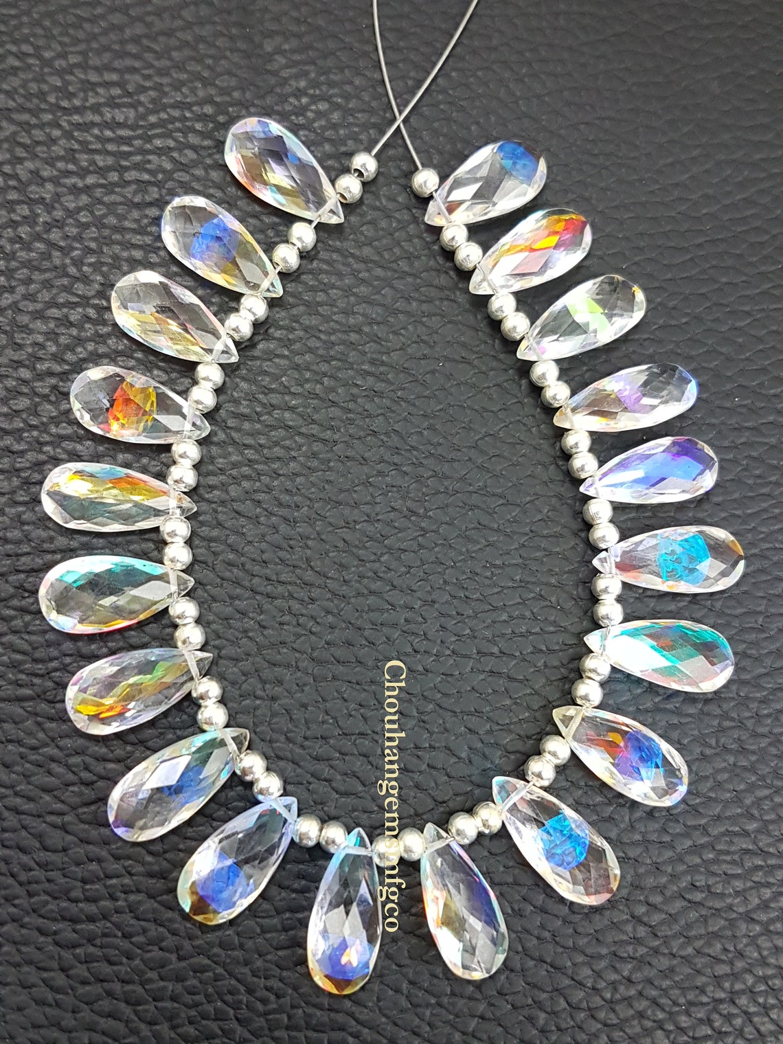 Multi Fire Rainbow Moonstone Quartz Faceted Almond Pear Shape | Etsy