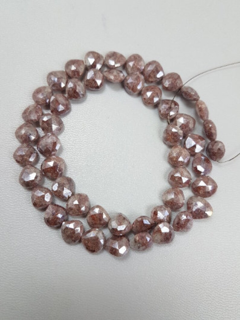 Copper Silverite Heart Shape Beadsnatural Silverite Faceted - Etsy