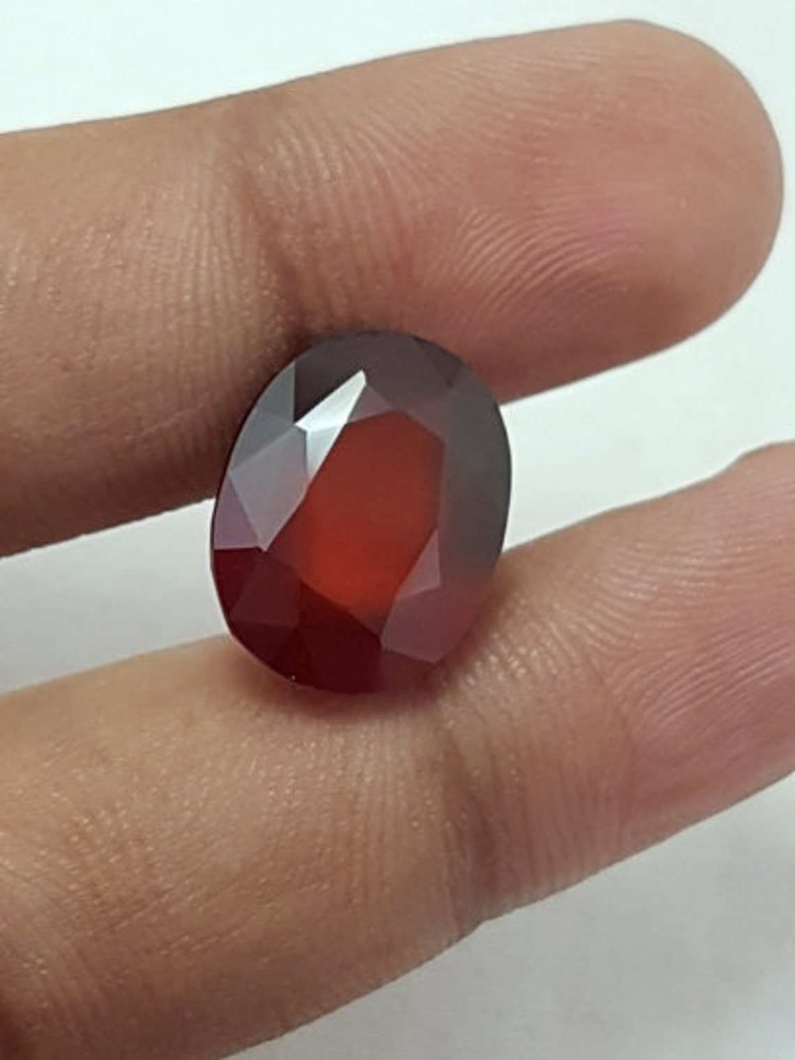 Hessonite Garnet Stonenataural Hessonite Stone Faceted Oval - Etsy