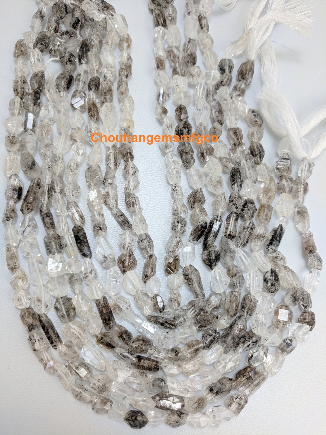 Herkimer Diamond Raw Beads, Diamond Hammered Rock Nuggets Beads ...