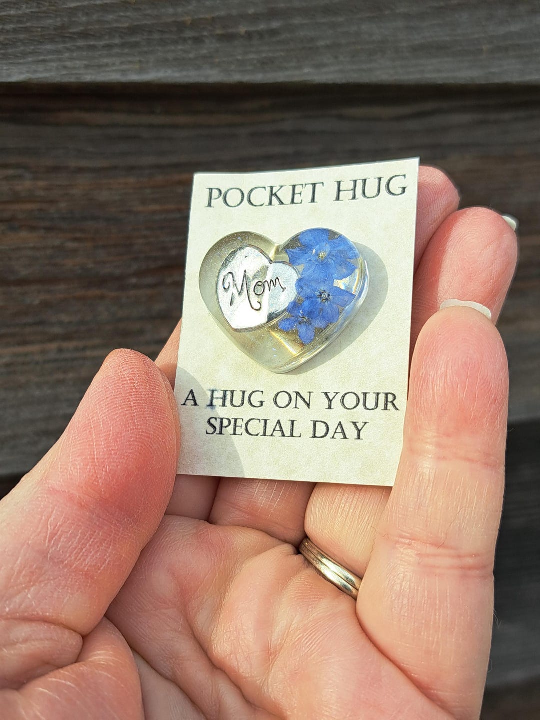 Forget Me Nots, Pocket Hug, Mom Gift, Mothers Love, Heart, Celebration ...