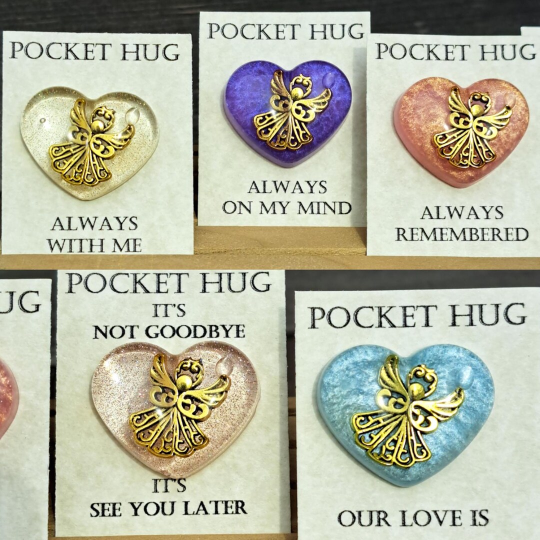 Pocket Hug - Angel. Remembrance Token. Heart Gift. Handheld Heart - Etsy