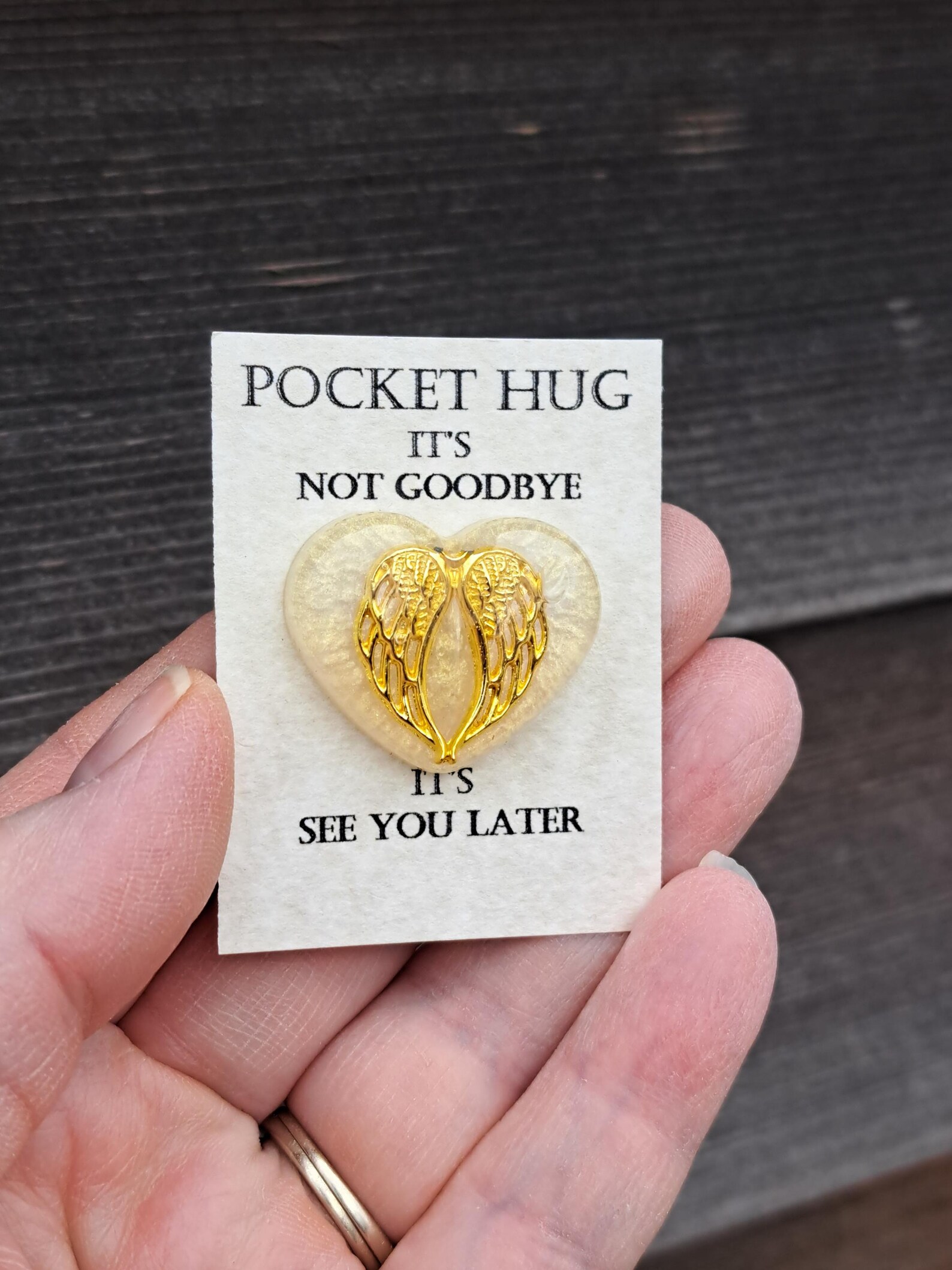 Pocket Hug - Angel Wing Sympathy Gift. Heart Grieving Token - Etsy