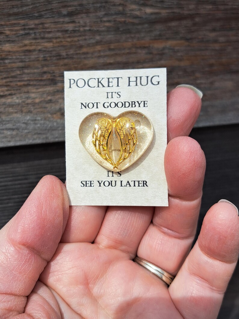 Pocket Hug - Angel Wing Sympathy Gift. Heart Grieving Token - Etsy