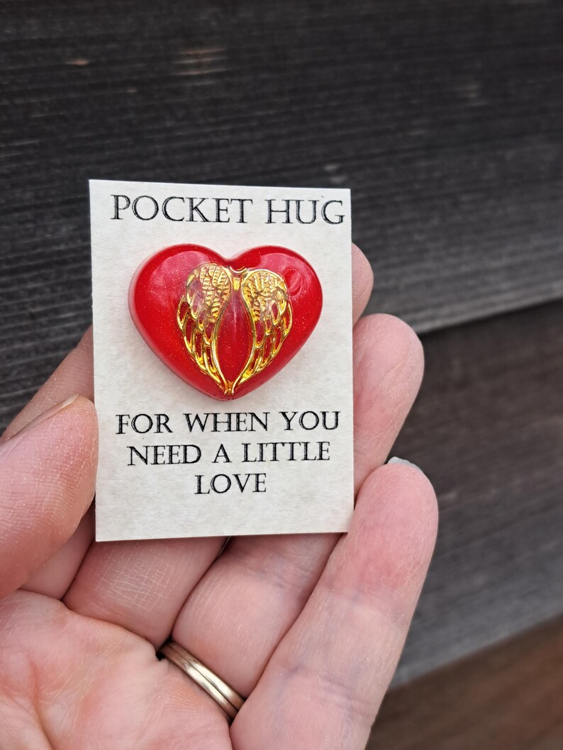 Pocket Hug - Angel Wing Sympathy Gift. Heart Grieving Token - Etsy