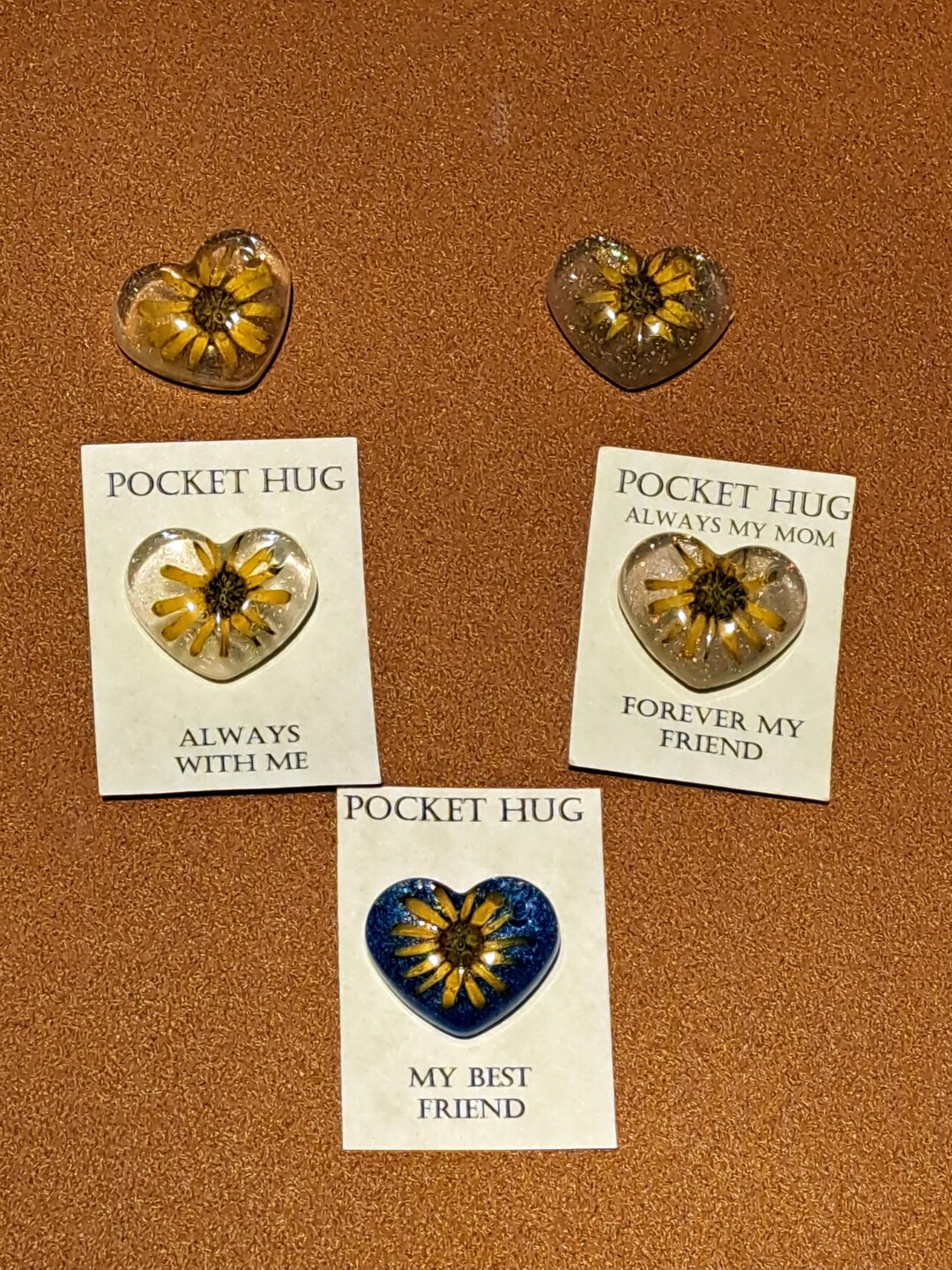 Pressed Flower Magnet, Sunshine, Gift of Love, Zinnia Flower, Pocket ...