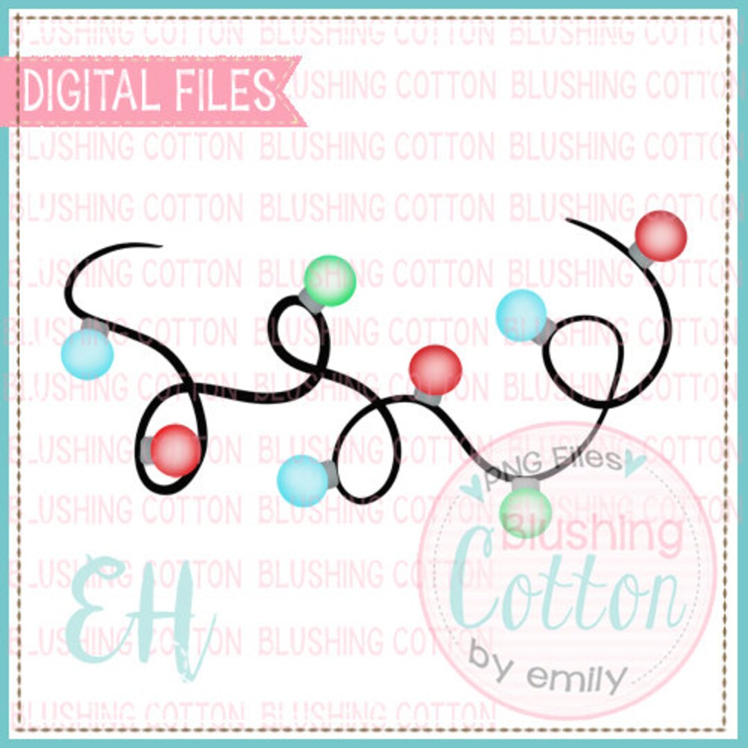 Swirly Christmas Lights Design Digital File for Printing and Other ...