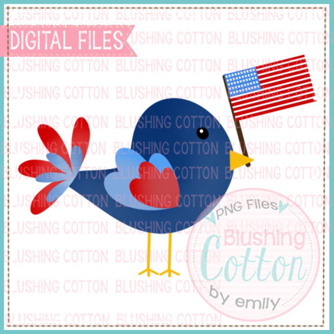 Patriotic Blue Bird Watercolor Design PNG Artwork Digital - Etsy