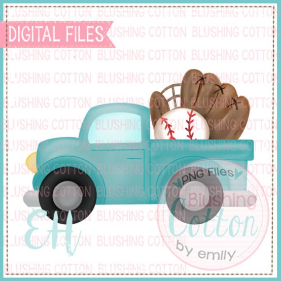 Baseball Truck Aqua Design PNG Artwork Digital File for - Etsy