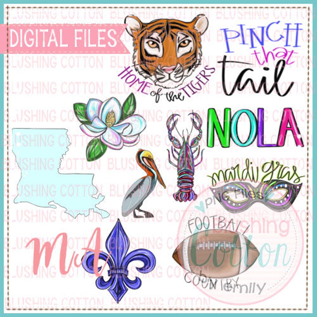 Louisiana Pride Bundle Watercolor Design PNG Artwork Digital File for ...