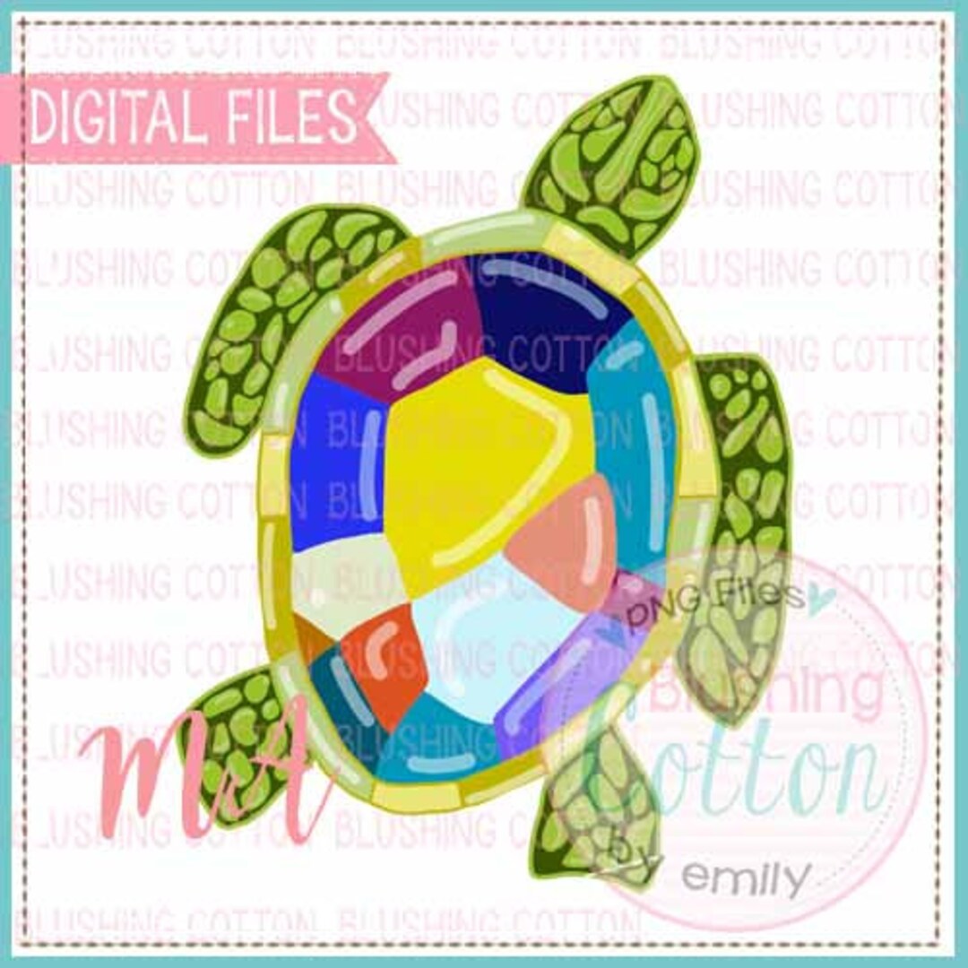 Sea Turtle Handpainted Design PNG Artwork Digital File for - Etsy