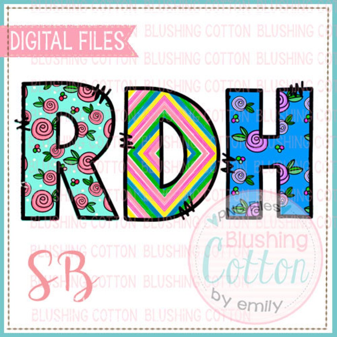 RDH Doodle Wordart Watercolor Design PNG Artwork Digital File - for ...
