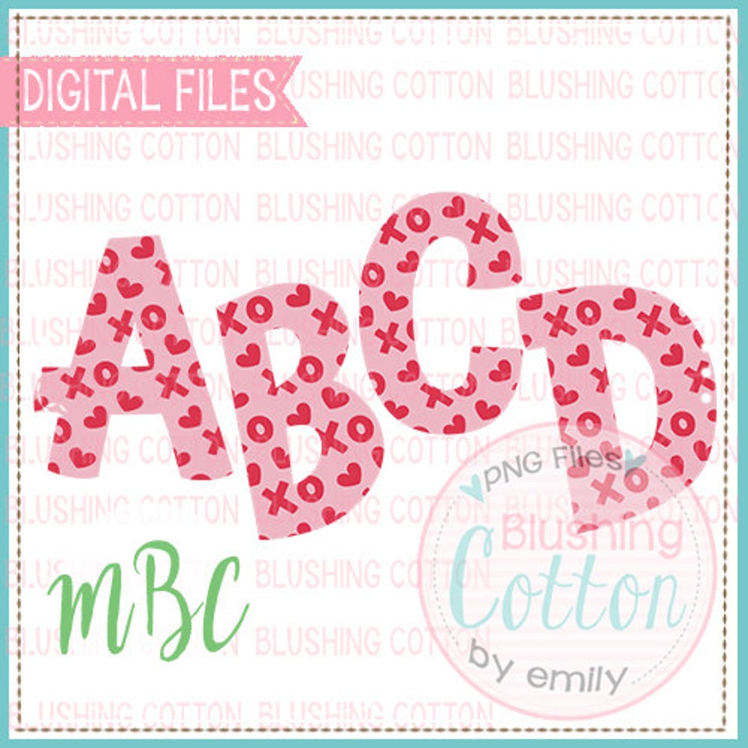 Pink XO PNG Watercolor Alpha Set BCMBC - Etsy