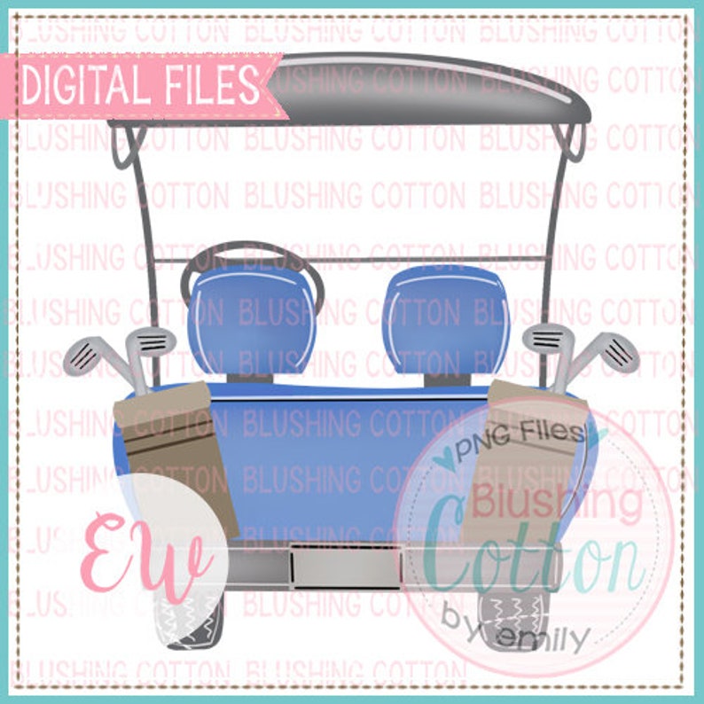Golf Cart Blue PNG Watercolor Design Artwork Digital File | Etsy