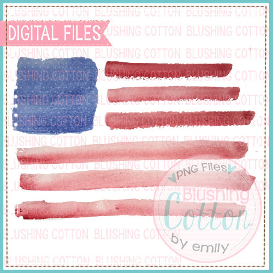American Flag 1 PNG Watercolor Artwork Digital File for | Etsy