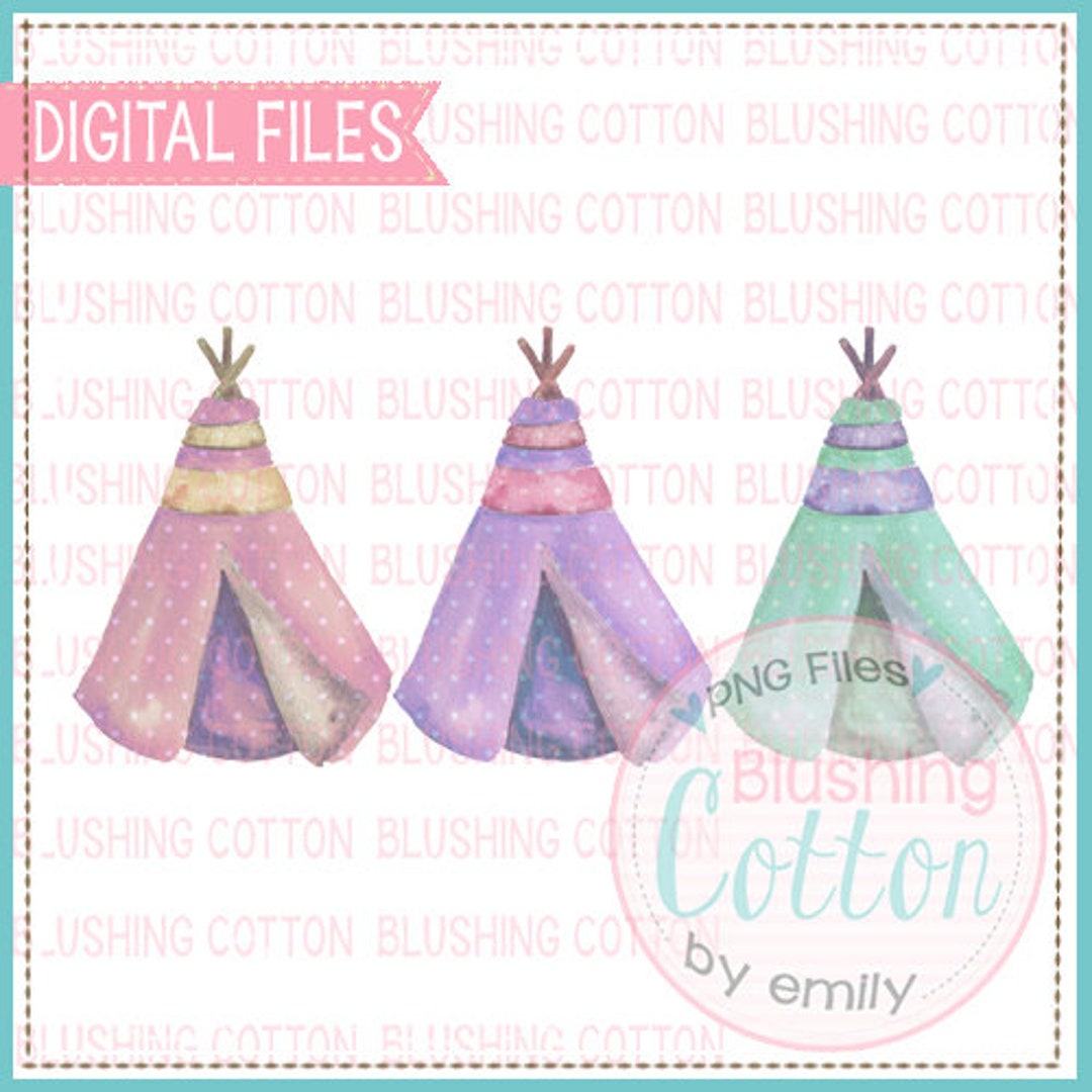 Tee Pee Trio Dots PNG Watercolor Artwork Digital File for Printing and ...