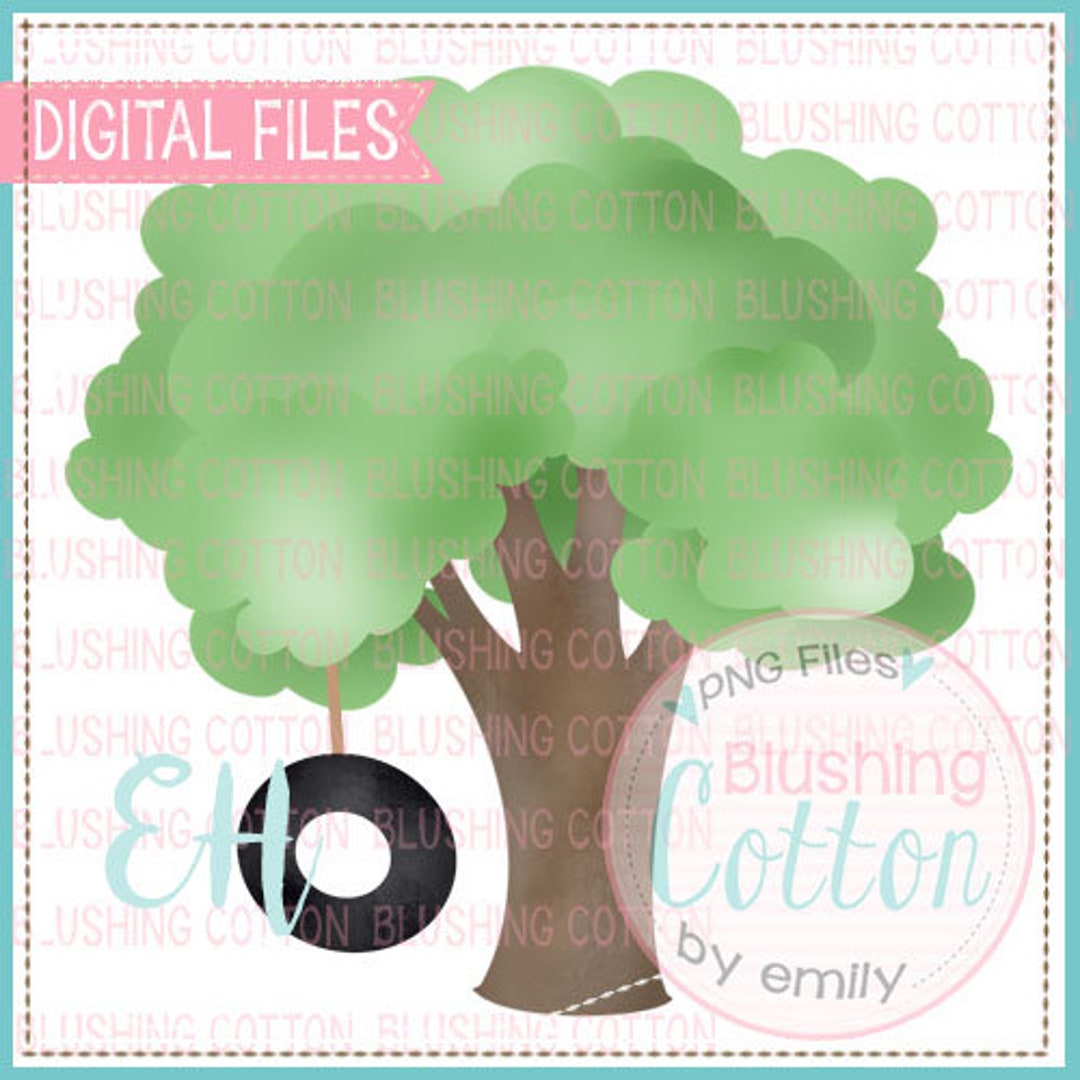 Tire Swing Tree Handpainted Design PNG Artwork Digital File - for ...
