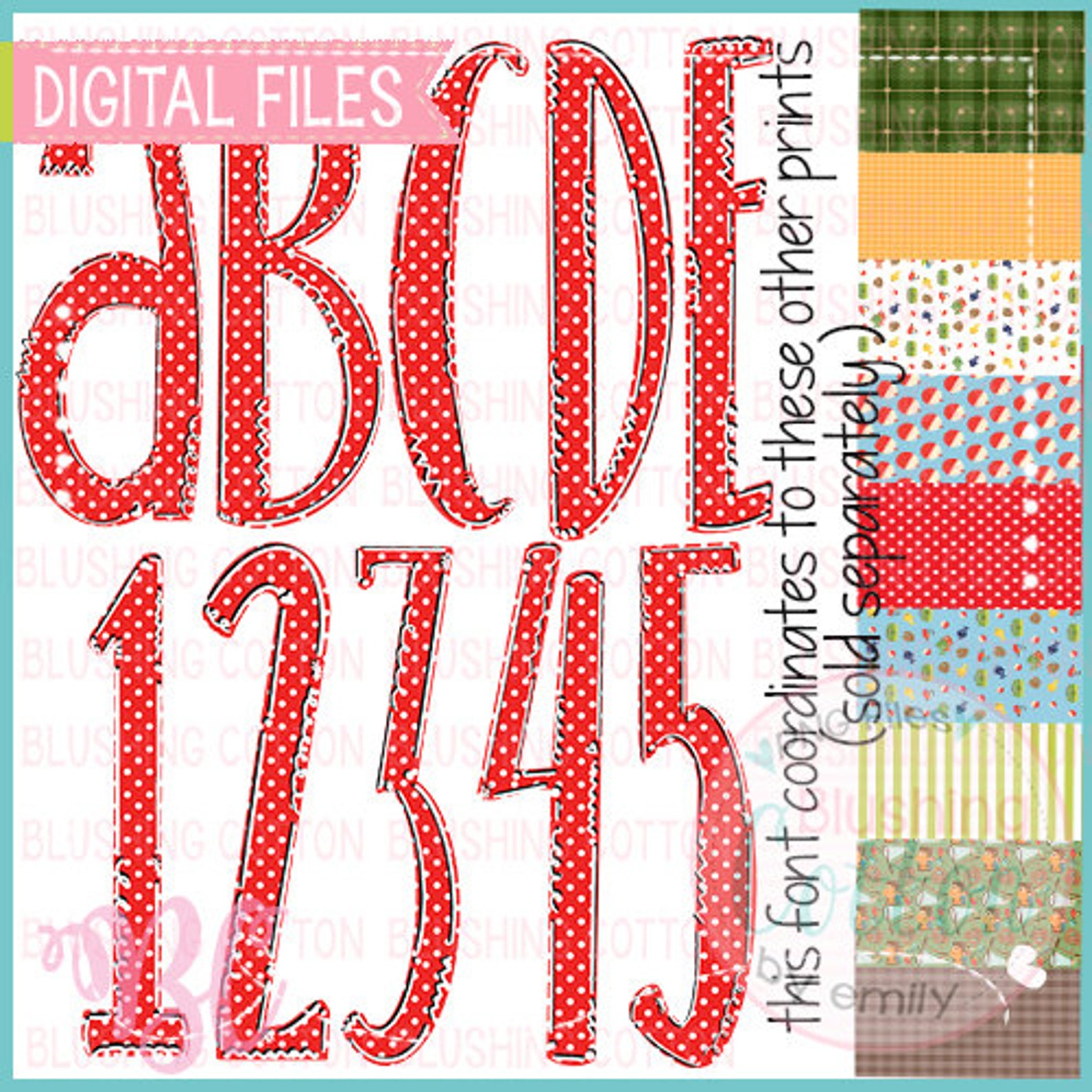 Red And White Polka Dot Alpha Numbers Punctuation Bundle PNG | Etsy