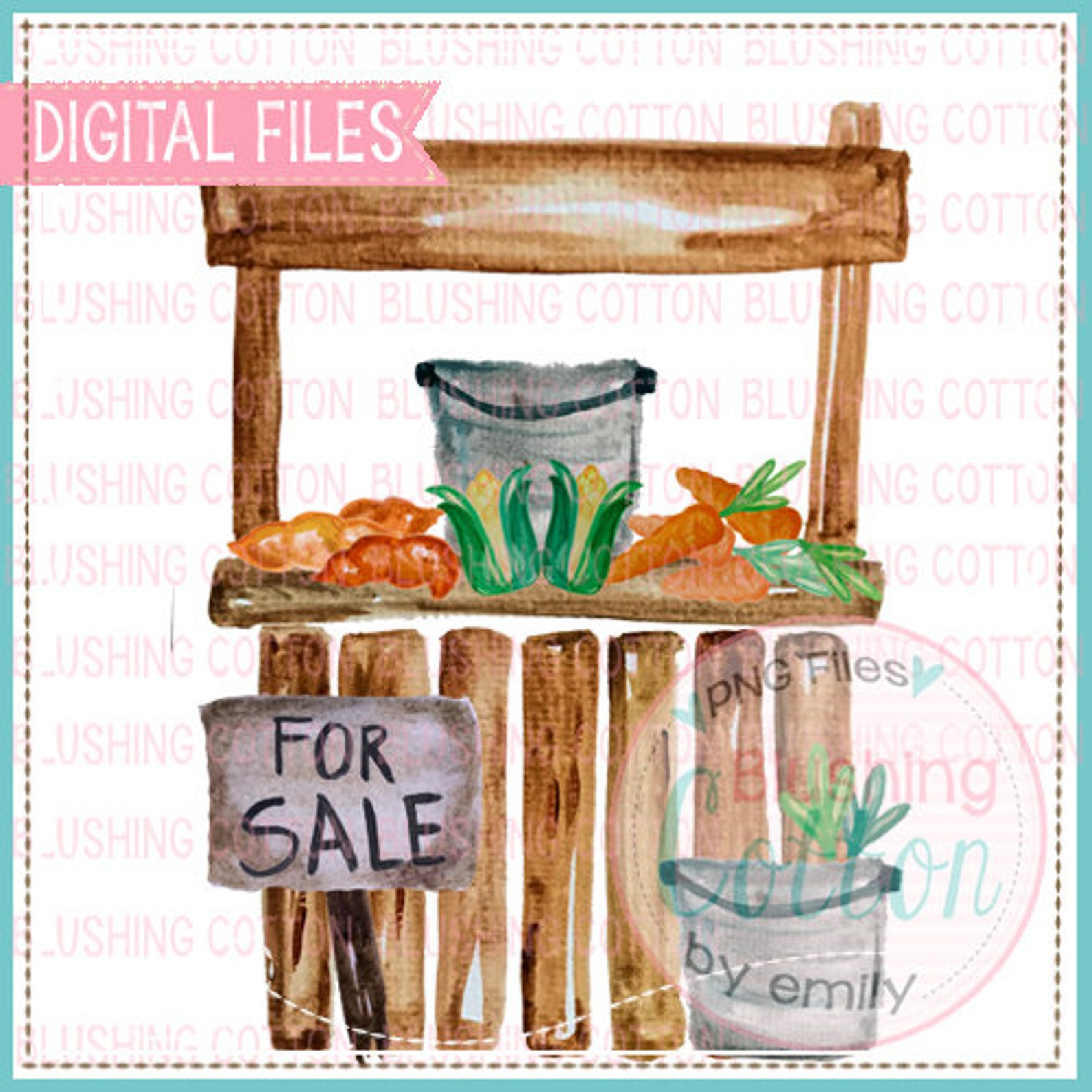 Farmers Market Stand PNG Watercolor Artwork Digital File for | Etsy