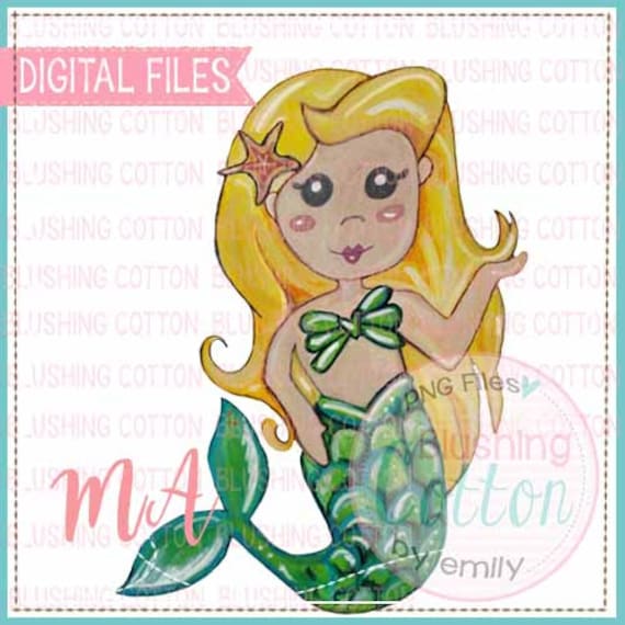 Mermaid Blonde Watercolor Design PNG Artwork Digital File | Etsy