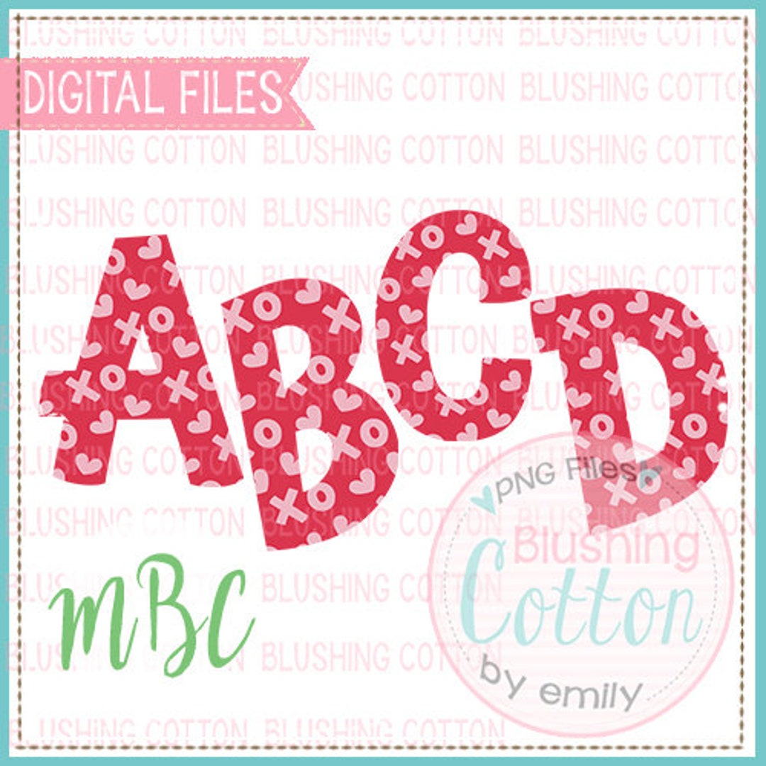 Red XO PNG Watercolor Alpha Set BCMBC - Etsy
