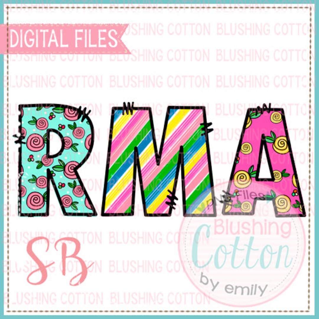 RMA Doodle Wordart Watercolor Design PNG Artwork Digital File - Etsy