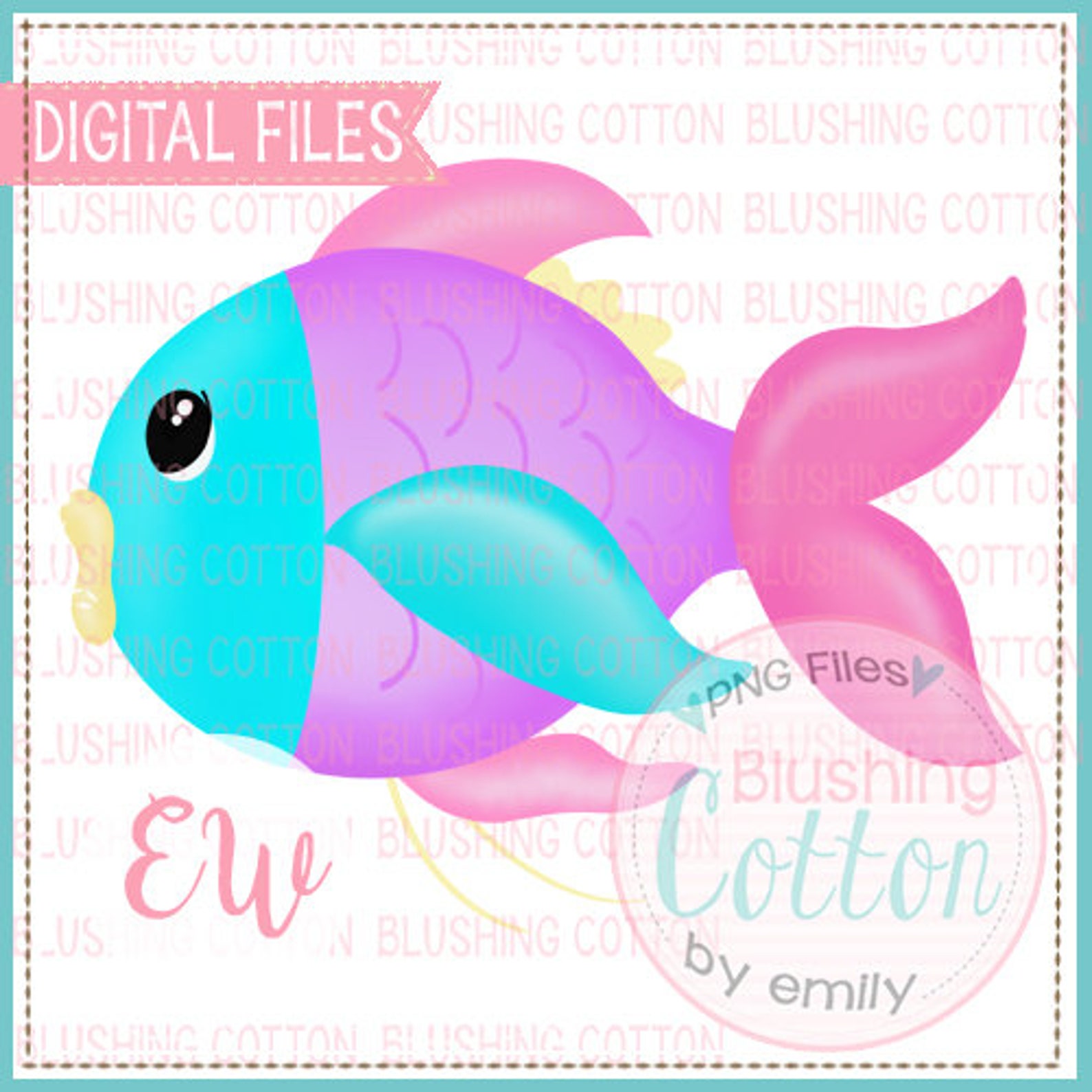 Kissy Fish Watercolor Design PNG Artwork Digital File for | Etsy