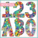 Confetti Dot Alpha and Number Set With Punctuation Marks Design PNG ...