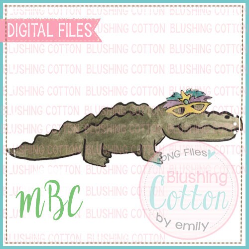 Alligator With Mardi Gras Mask Watercolor PNG Artwork Digital - Etsy