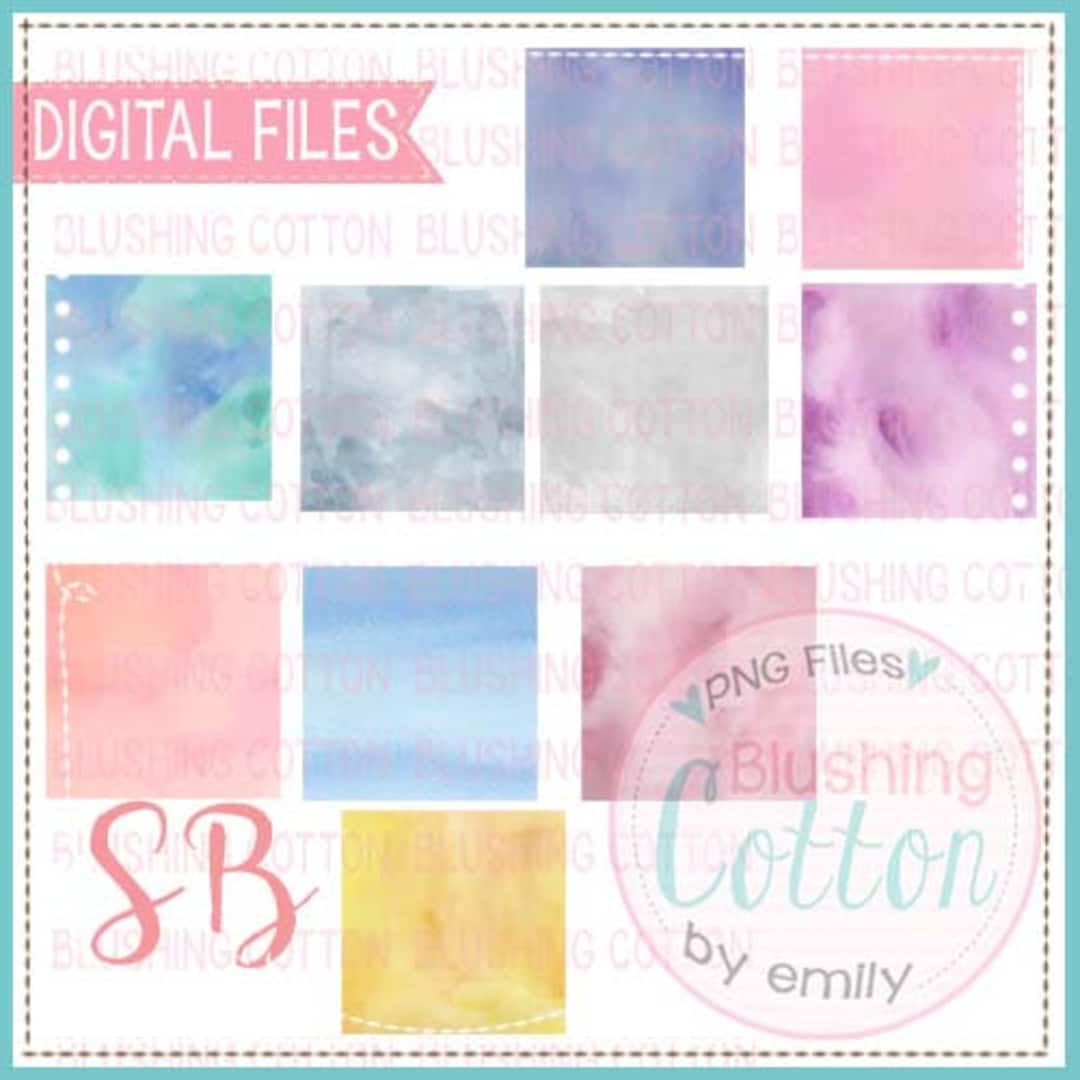 Square Watercolor Background Design Watercolor PNG Artwork Digital File ...