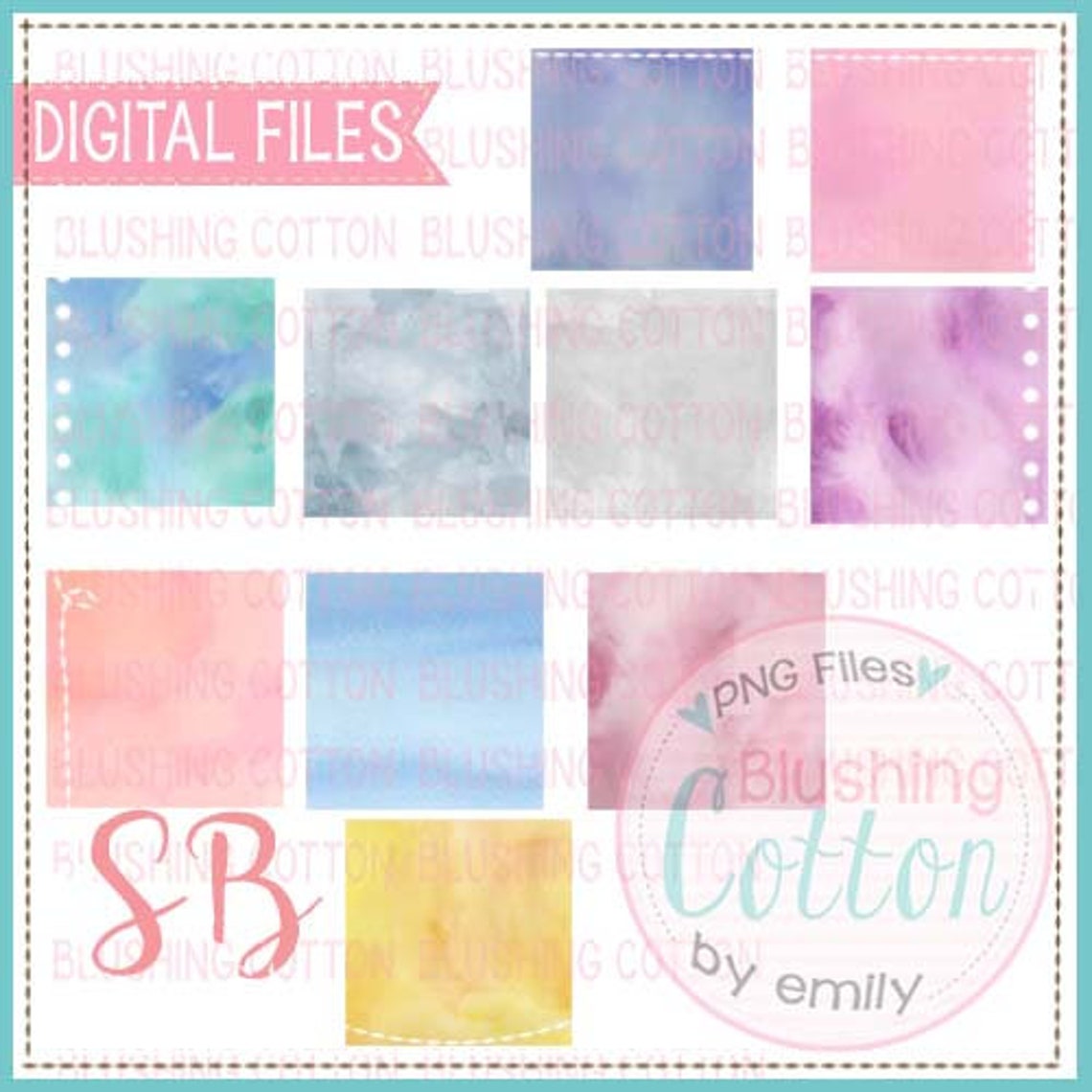 Square Watercolor Background Design Watercolor PNG Artwork | Etsy