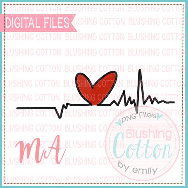 Heart Beat Design PNG Artwork Digital File for Printing and - Etsy