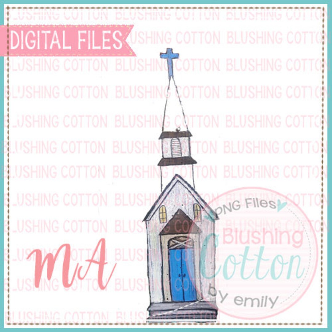 Church Tall Handpainted Design PNG Artwork Digital File for Printing ...