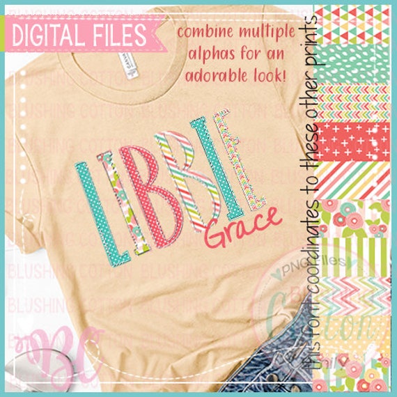 Aqua Polka Dot Bright Slim Alpha Numbers Punctuation Bundle | Etsy