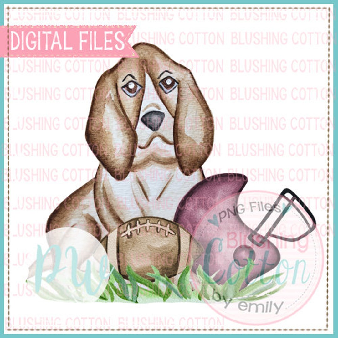 Bloodhound With Maroon Helmet Football Silhouette Watercolor - Etsy